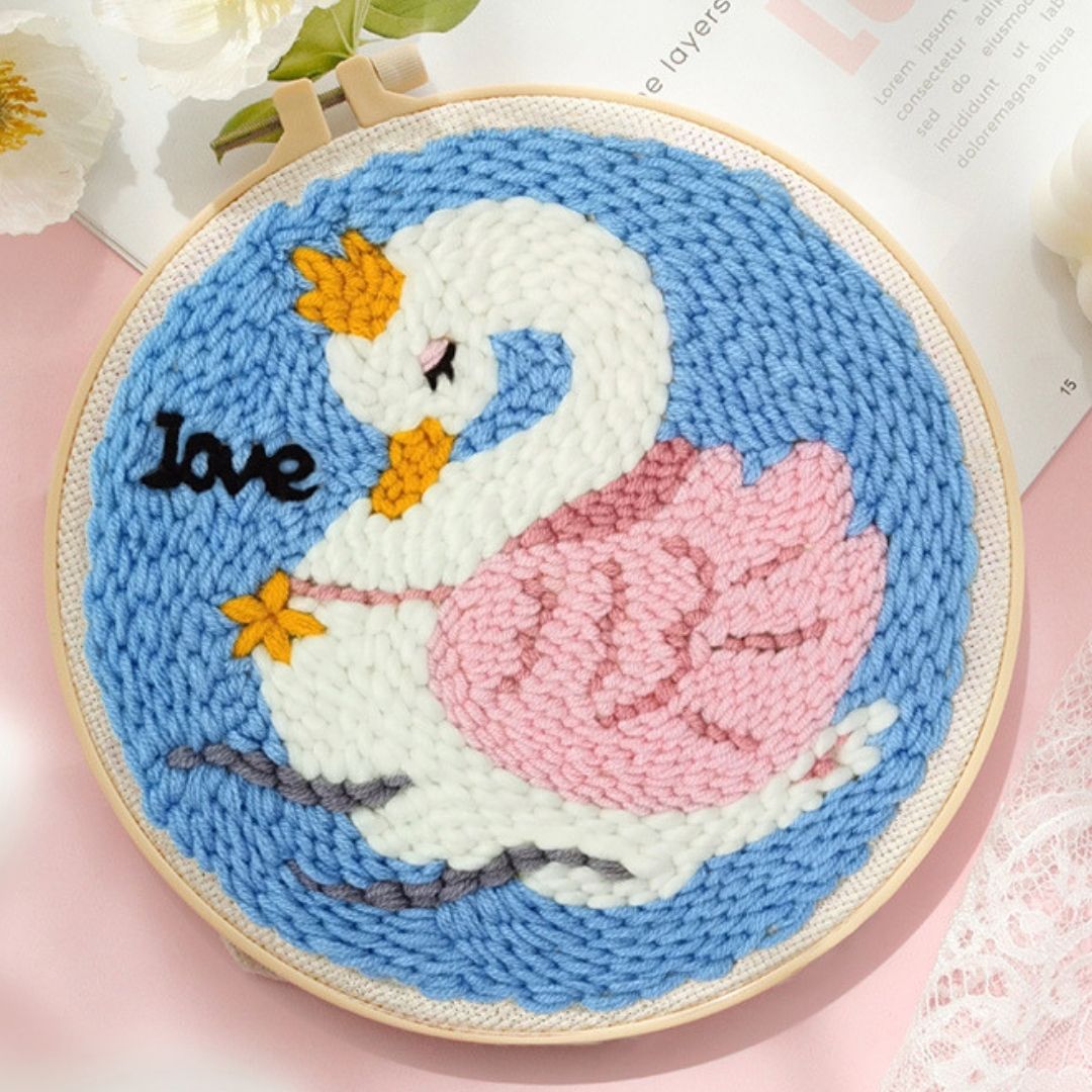 Punch Needle Kit - Lovely Swan – Figured'Art Thailand